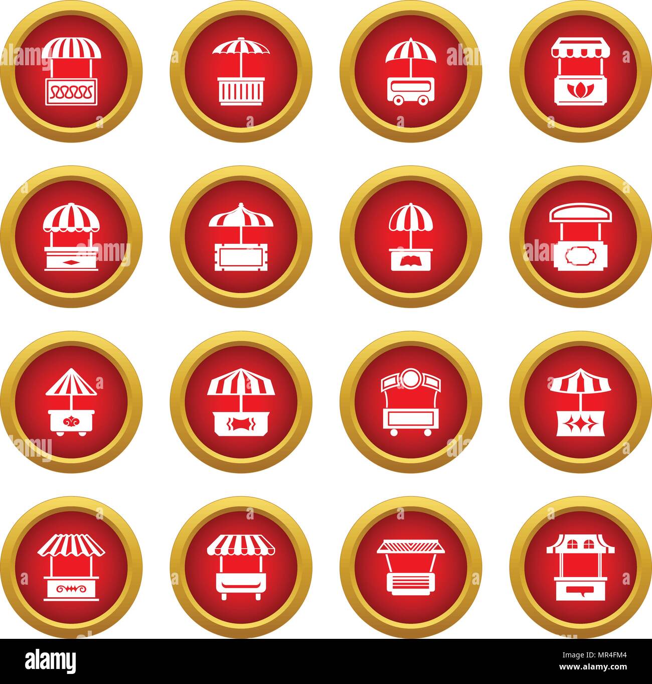 Street food kiosk icons set, simple style Stock Vector Image & Art - Alamy