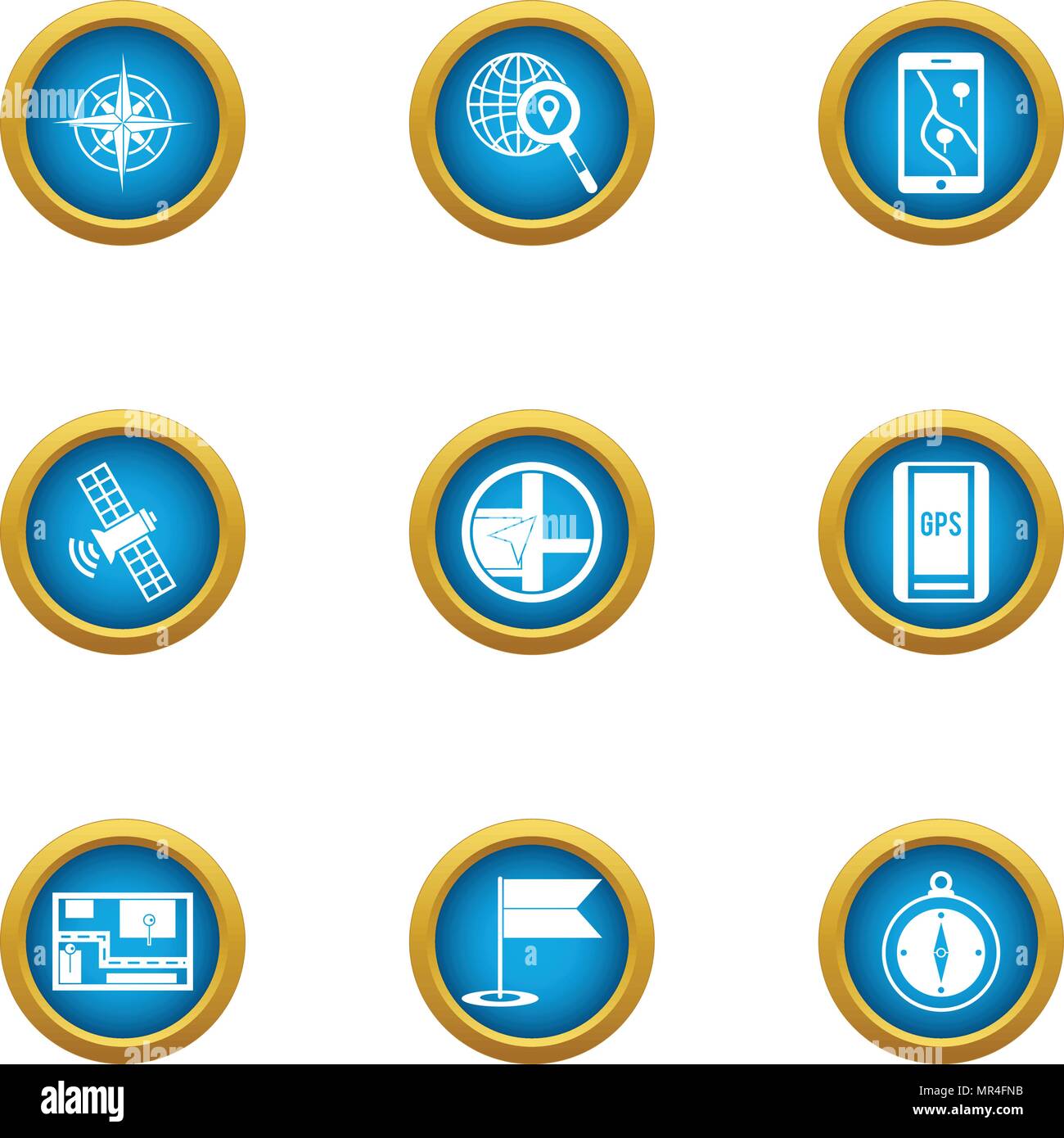 Precise navigation icons set, flat style Stock Vector Image & Art - Alamy