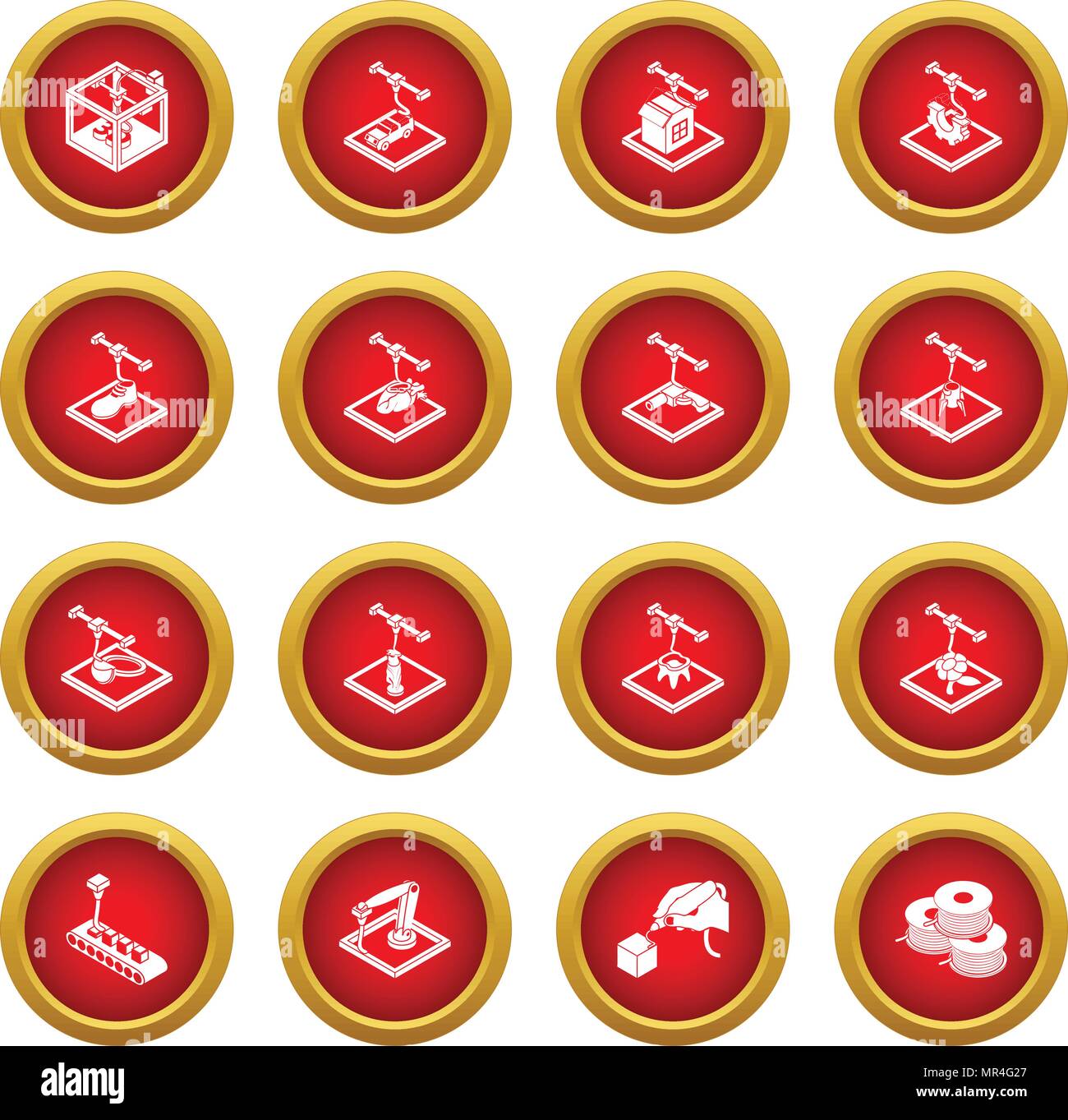 3d printing icons set, simple style Stock Vector Image & Art - Alamy