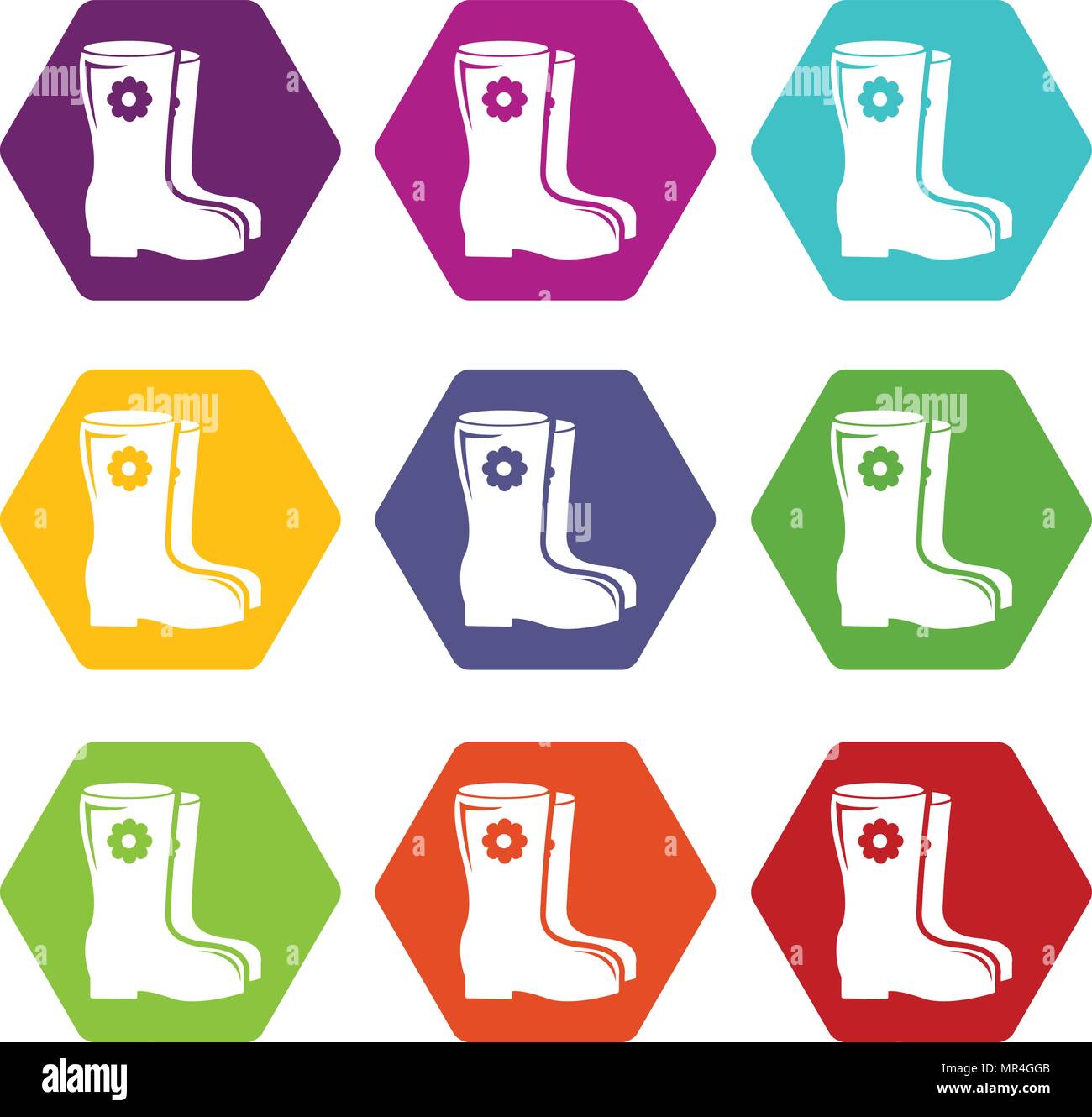 Boots icons set 9 vector Stock Vector Image & Art - Alamy