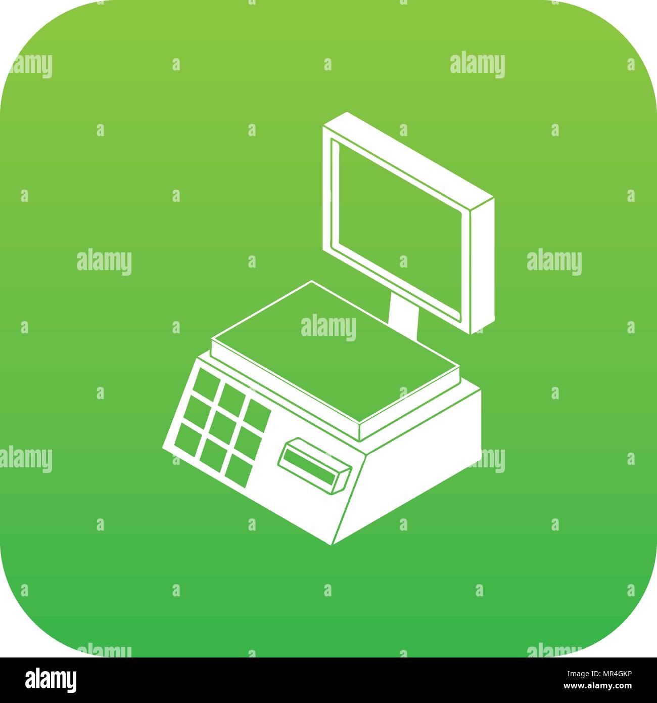 Market scales icon green vector Stock Vector Image & Art - Alamy