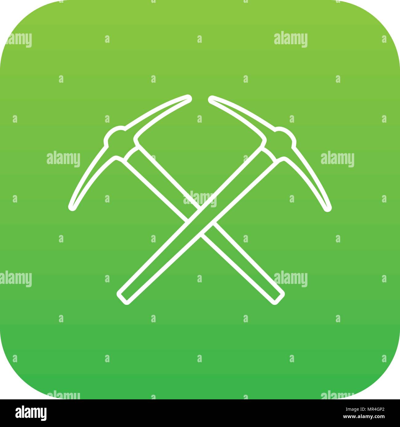 Mining pickaxe icon green vector Stock Vector Image & Art - Alamy