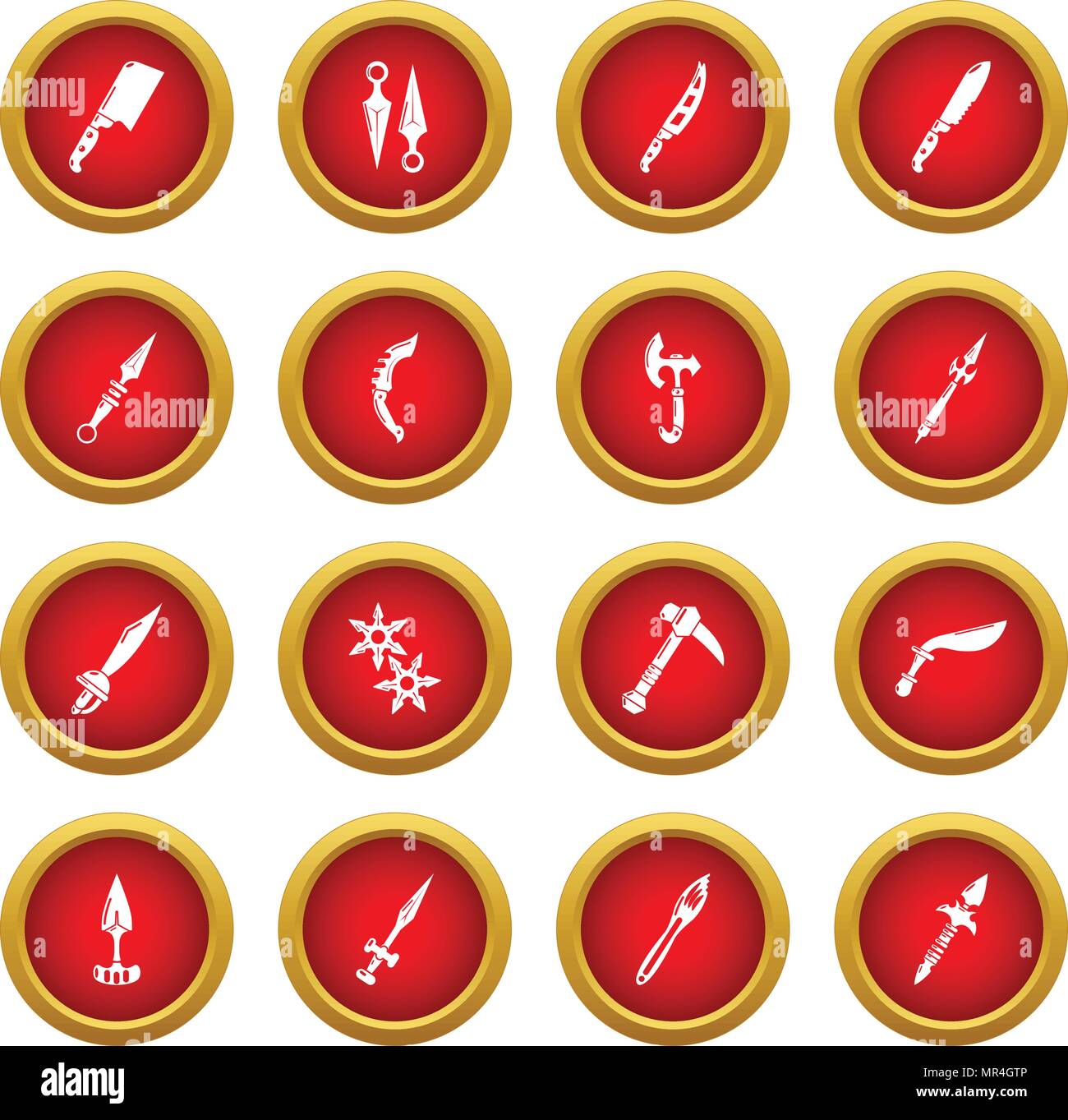 Steel arms items icons set, simple style Stock Vector Image & Art - Alamy