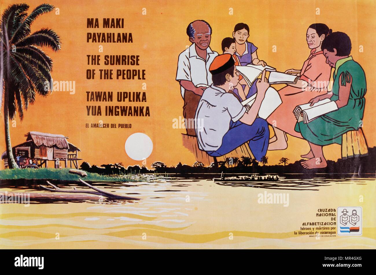 Sandinista National Liberation Front (FSLN) propaganda poster in ...