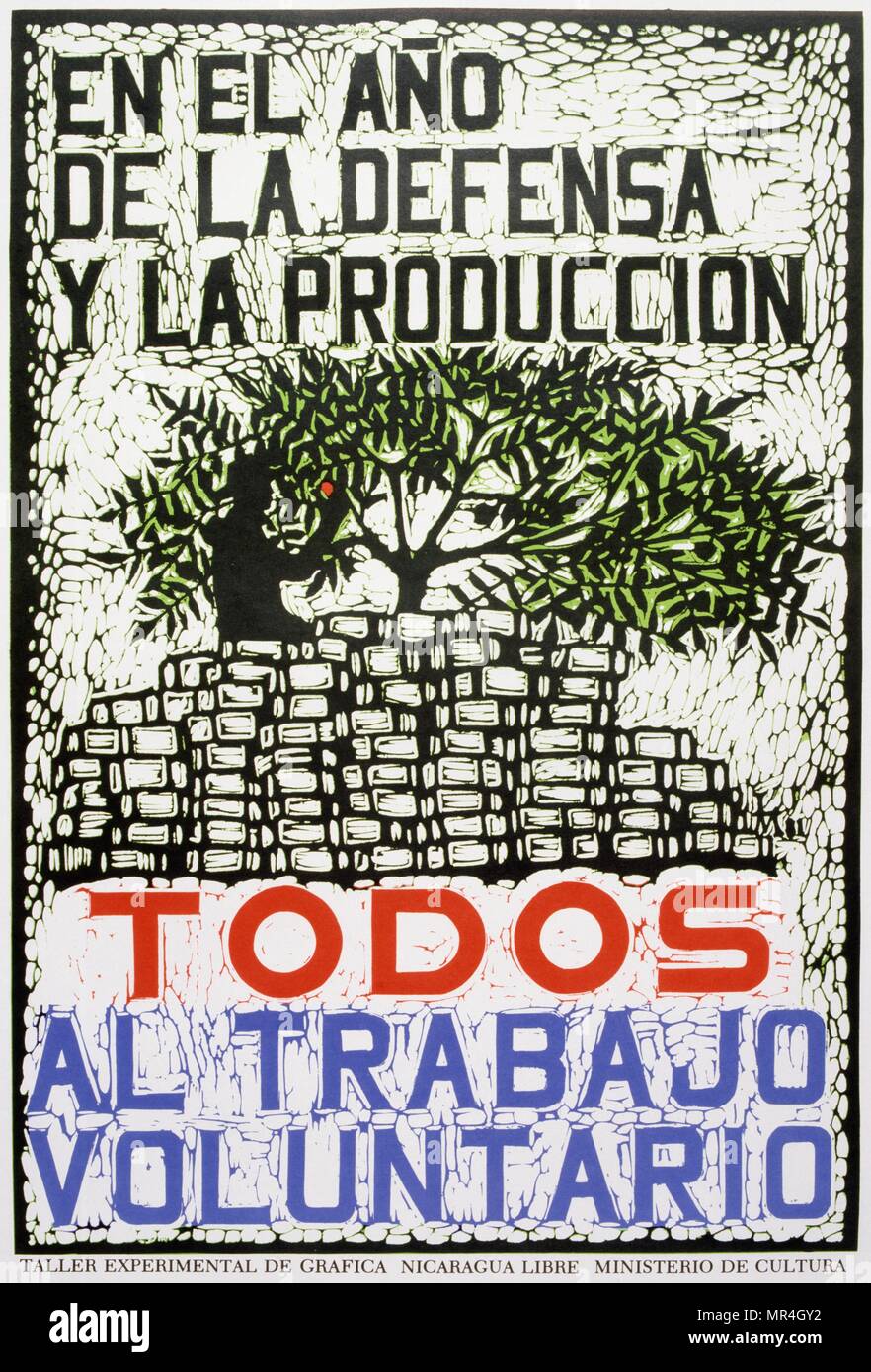 Sandinista National Liberation Front (FSLN) propaganda poster in ...