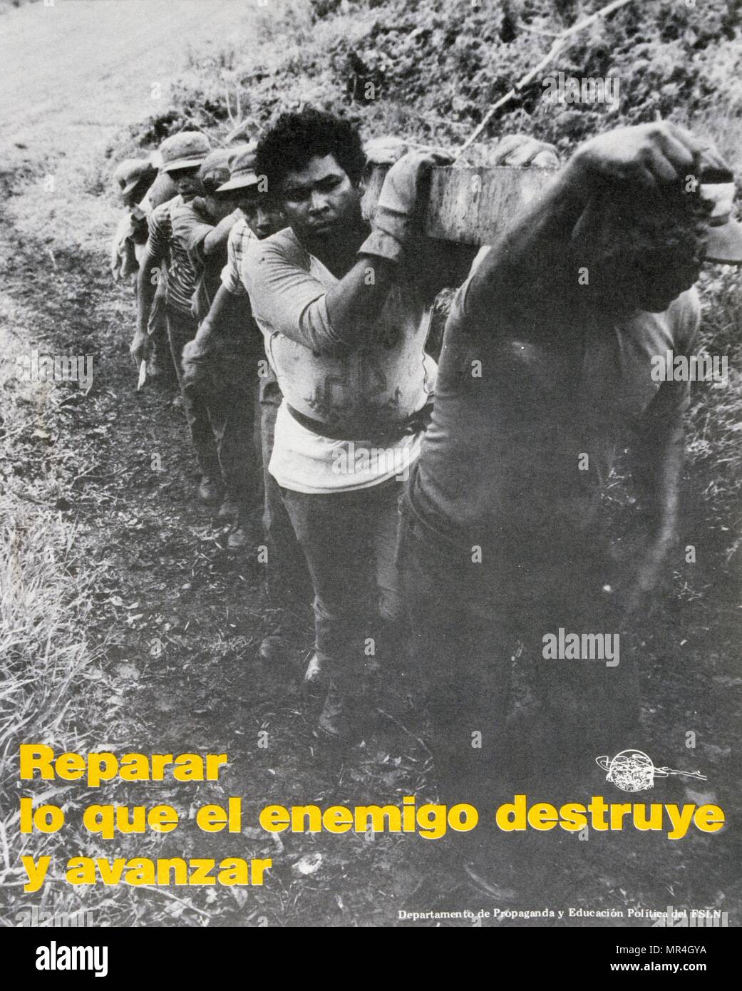 Sandinista National Liberation Front (FSLN) propaganda poster in ...
