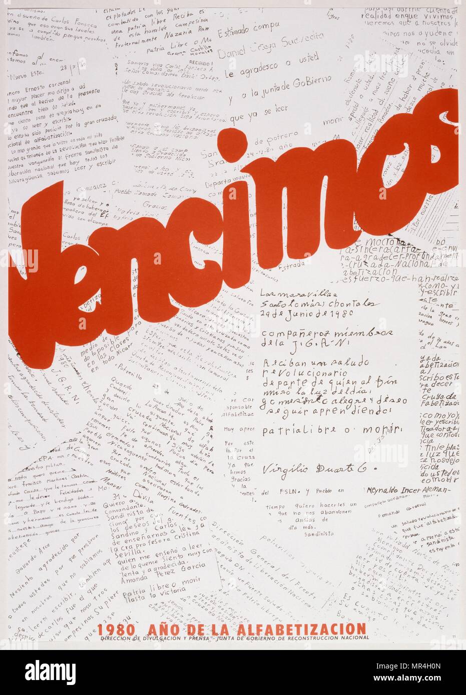 Sandinista National Liberation Front (FSLN) propaganda poster in ...