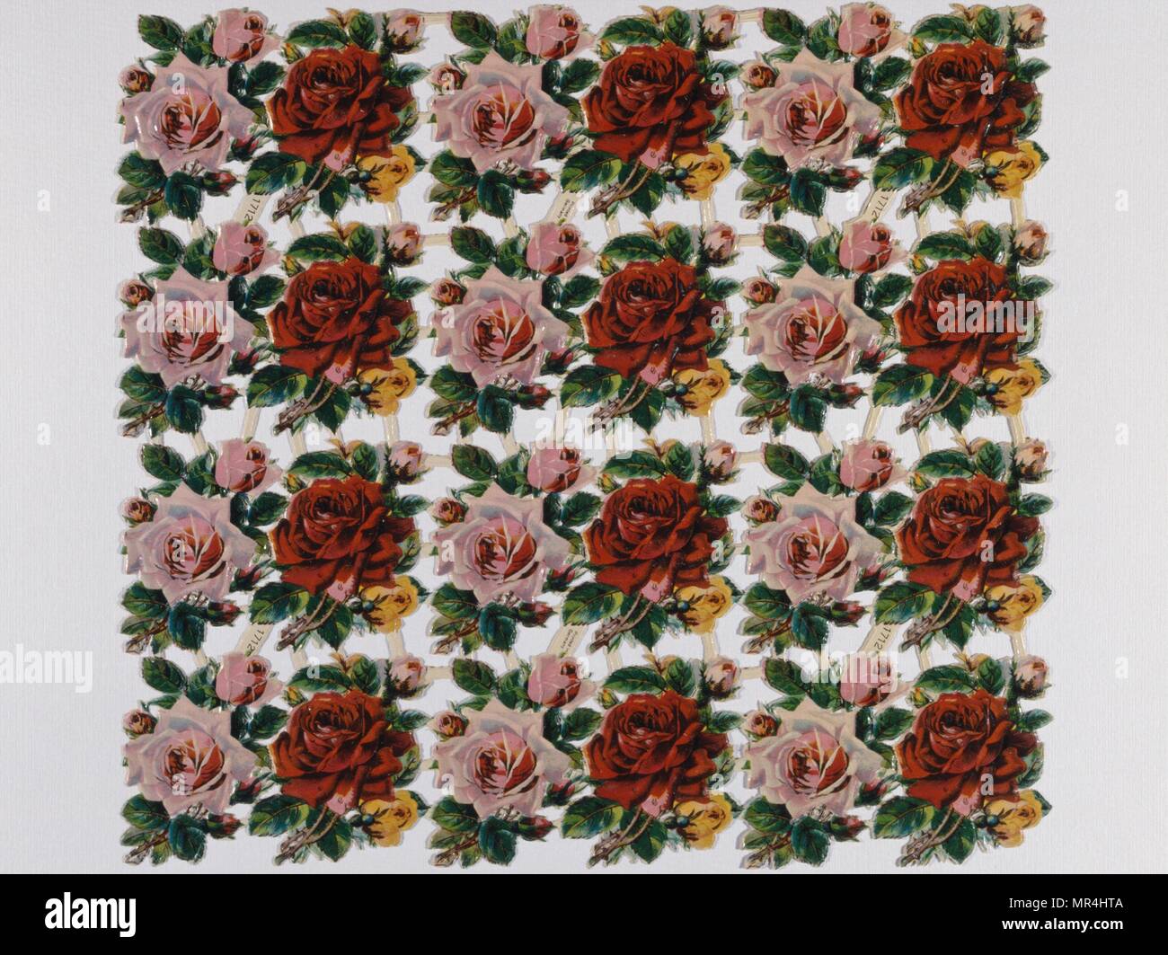 Red rose pattern hi-res stock photography and images - Alamy