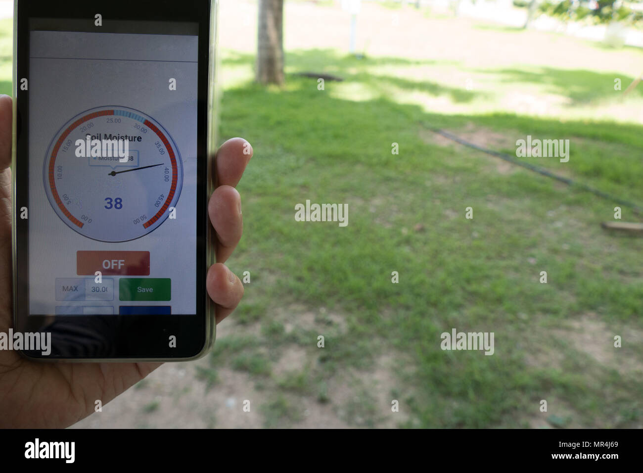 soil moisture app in mobile phone for monitoring humidity. internet of ...