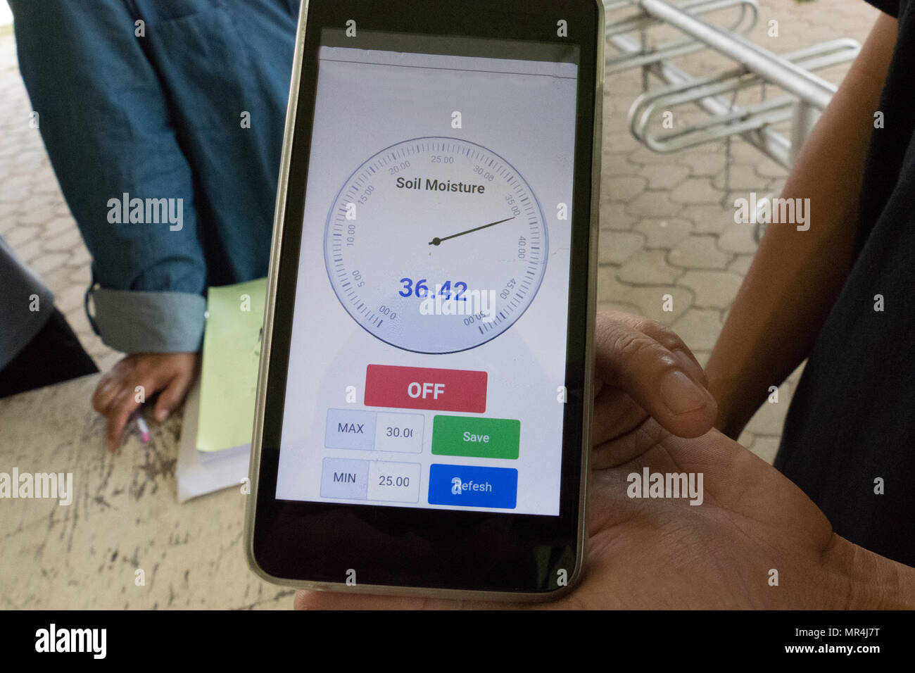 soil moisture app in mobile phone for monitoring humidity. internet of ...