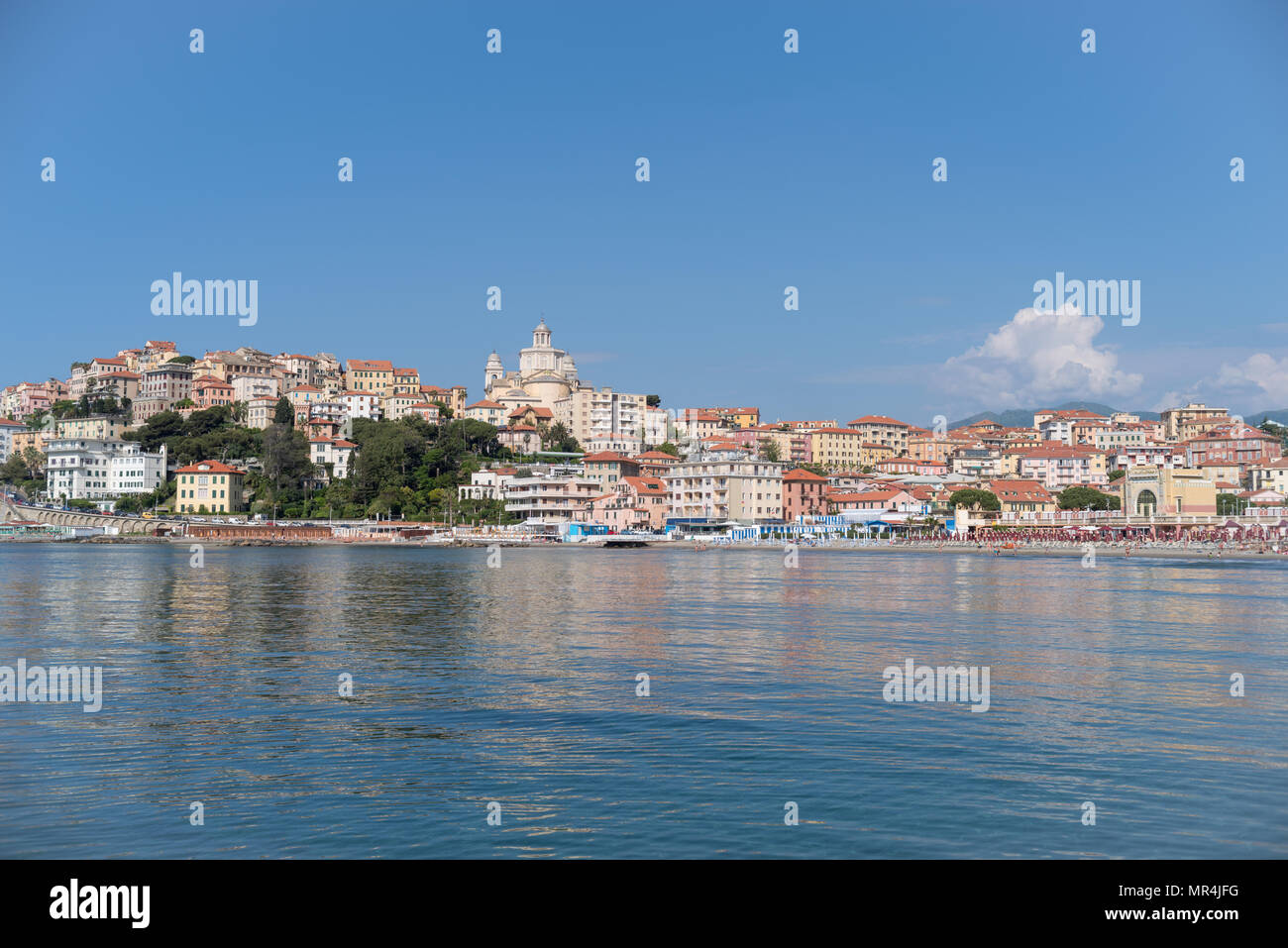 Italian Riviera. Seafront at the tourist resort town Imperia Stock ...
