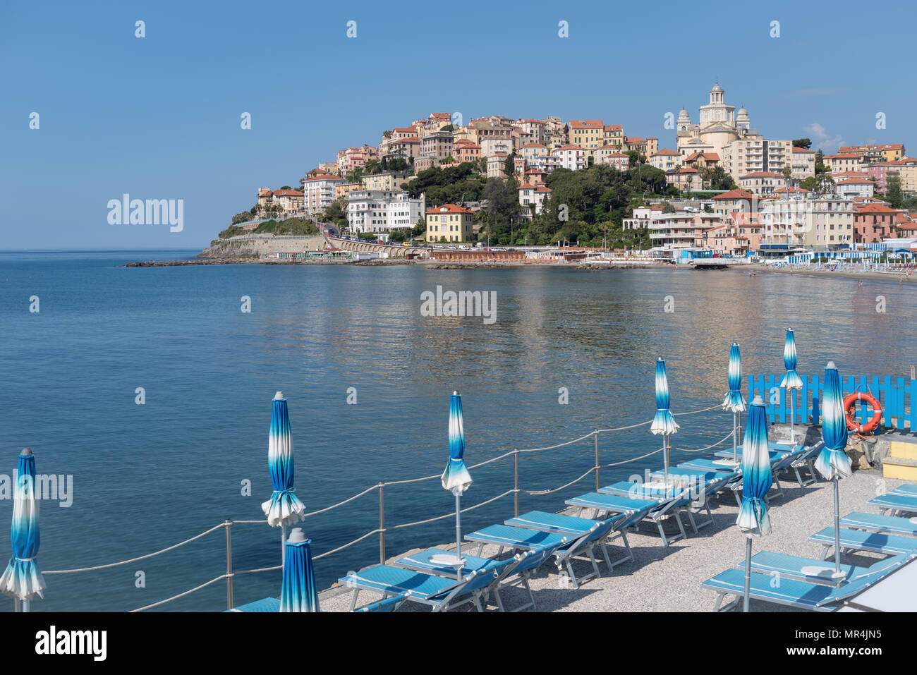 Italian Riviera. Seafront at the tourist resort town Imperia Stock ...