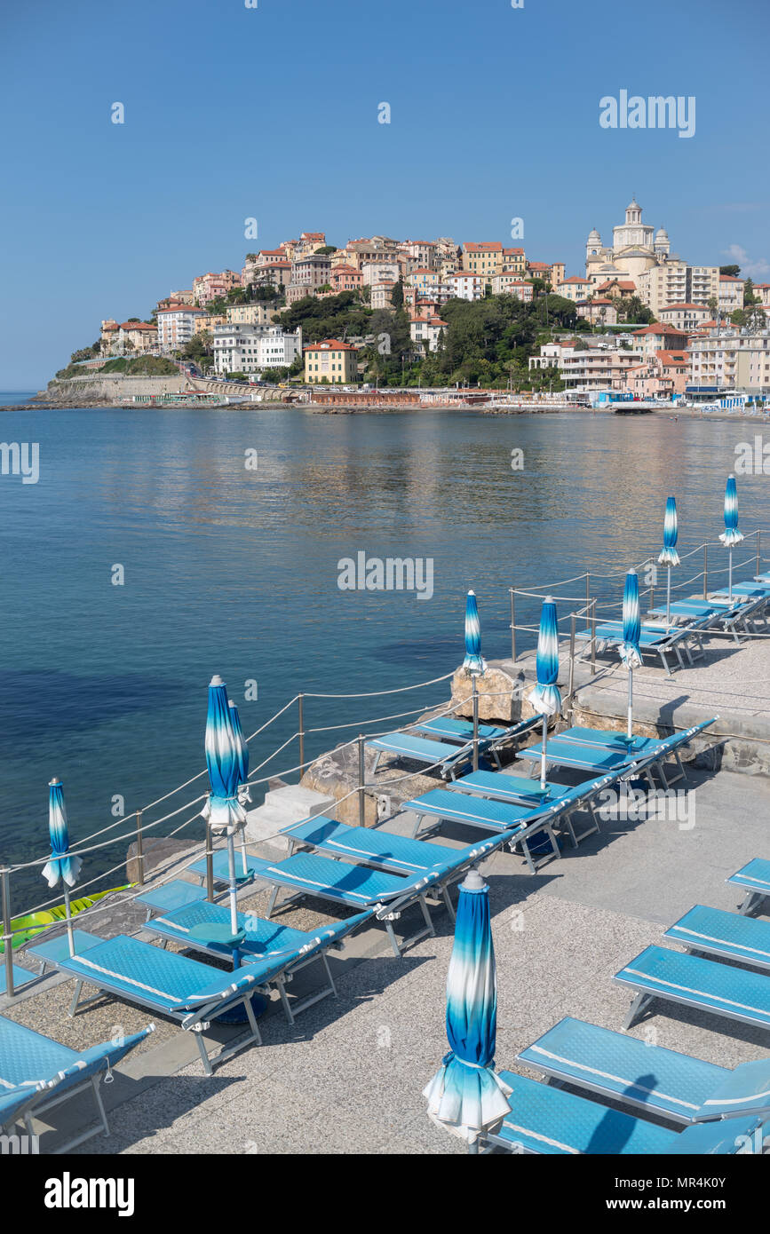 Italian Riviera. Seafront at the tourist resort town Imperia Stock ...