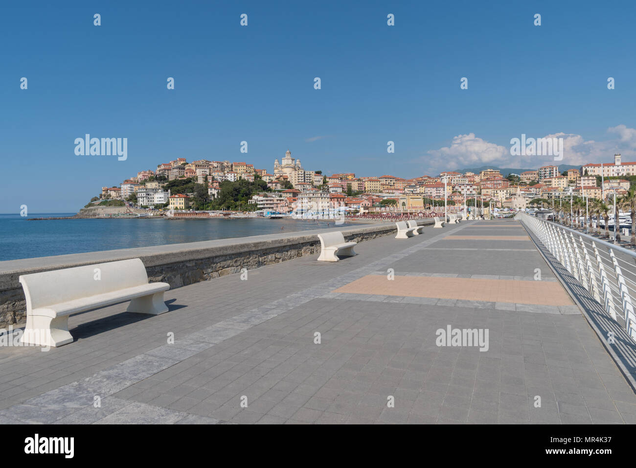 Italian Riviera. Seafront at the tourist resort town Imperia Stock ...