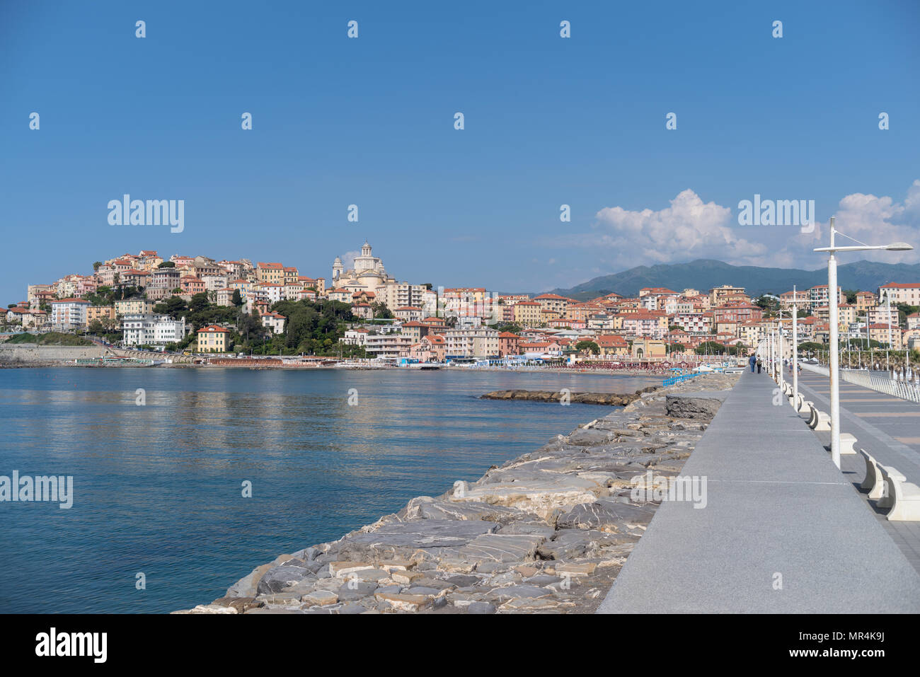 Italian Riviera. Seafront at the tourist resort town Imperia Stock ...