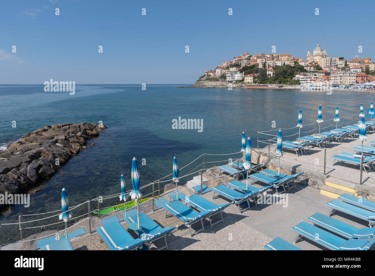 Italian Riviera. Seafront at the tourist resort town Imperia Stock ...