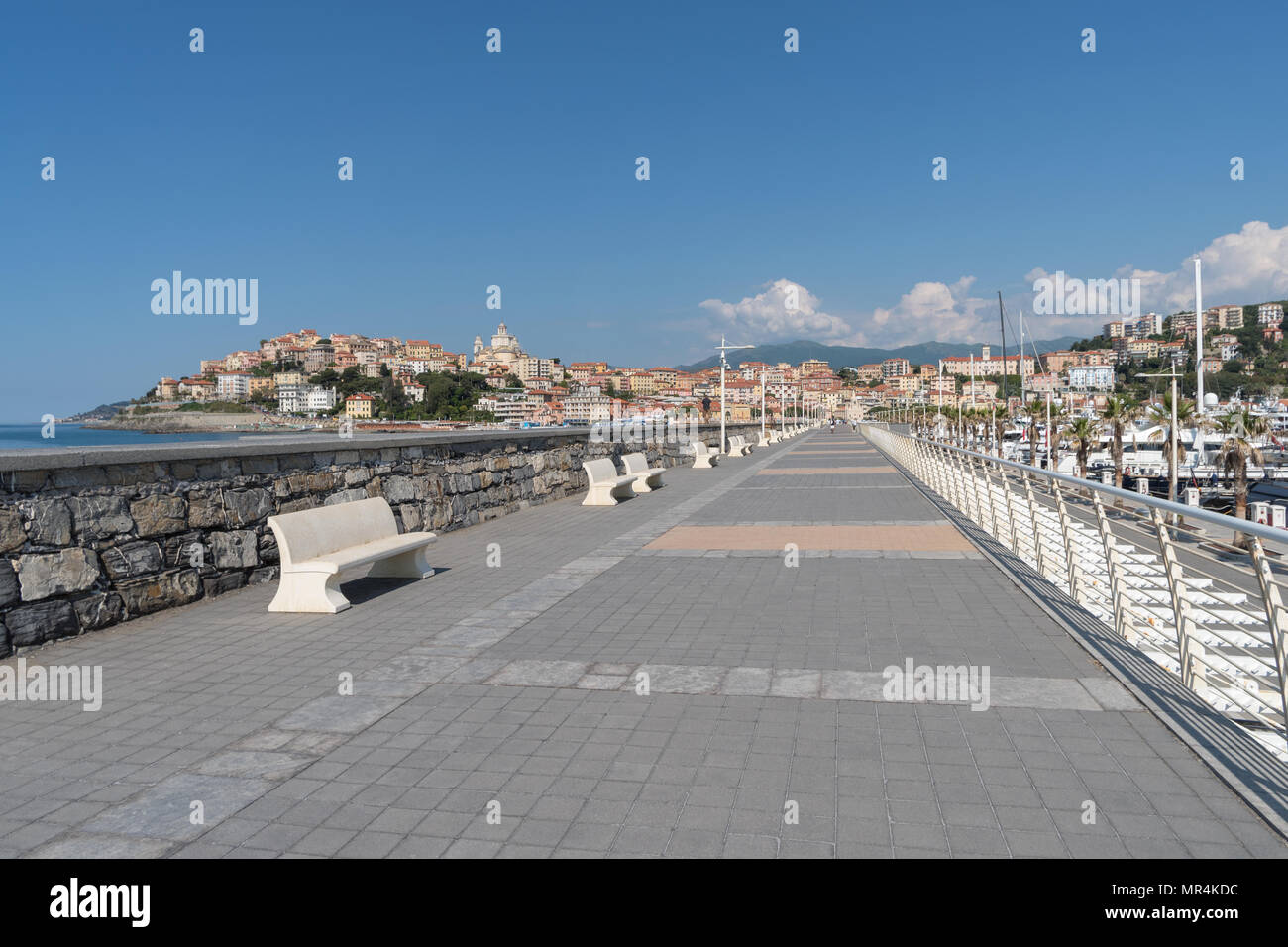 Italian Riviera. Seafront at the tourist resort town Imperia Stock ...