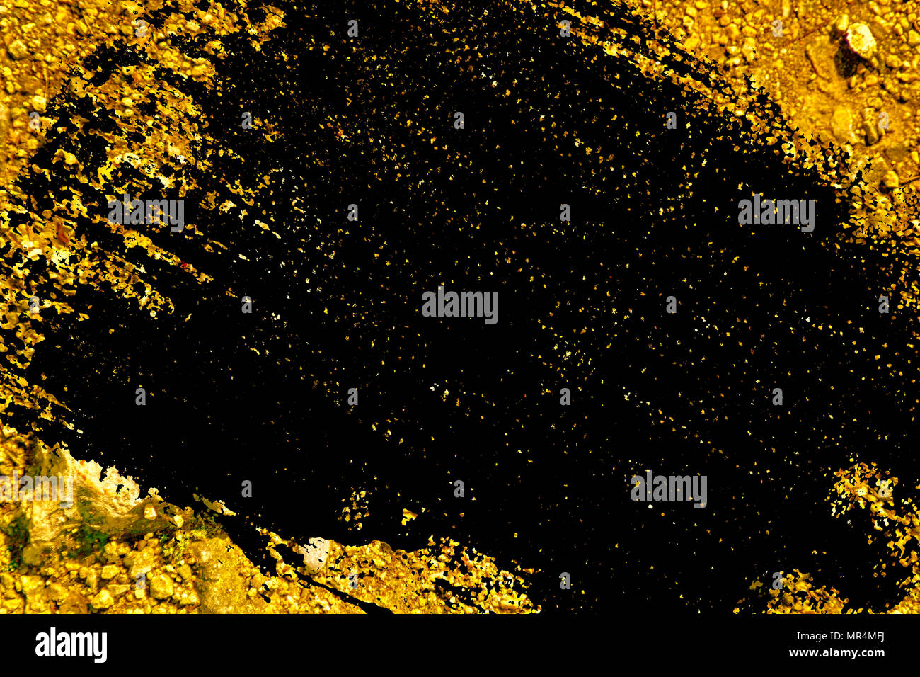 Grunge Ultra yellow Ground like on Mars, land texture, sand surface ...