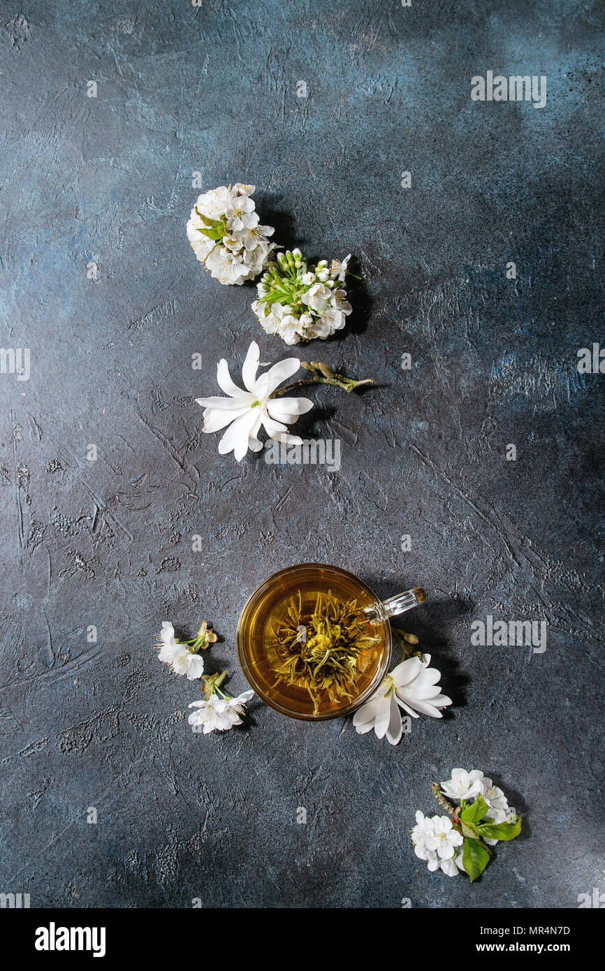 Tea with spring flowers Stock Photo - Alamy