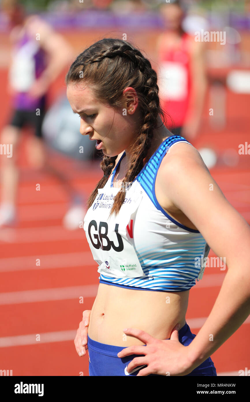Loughborough, England, 20th, May, 2018. Isabella Boffey competing in ...