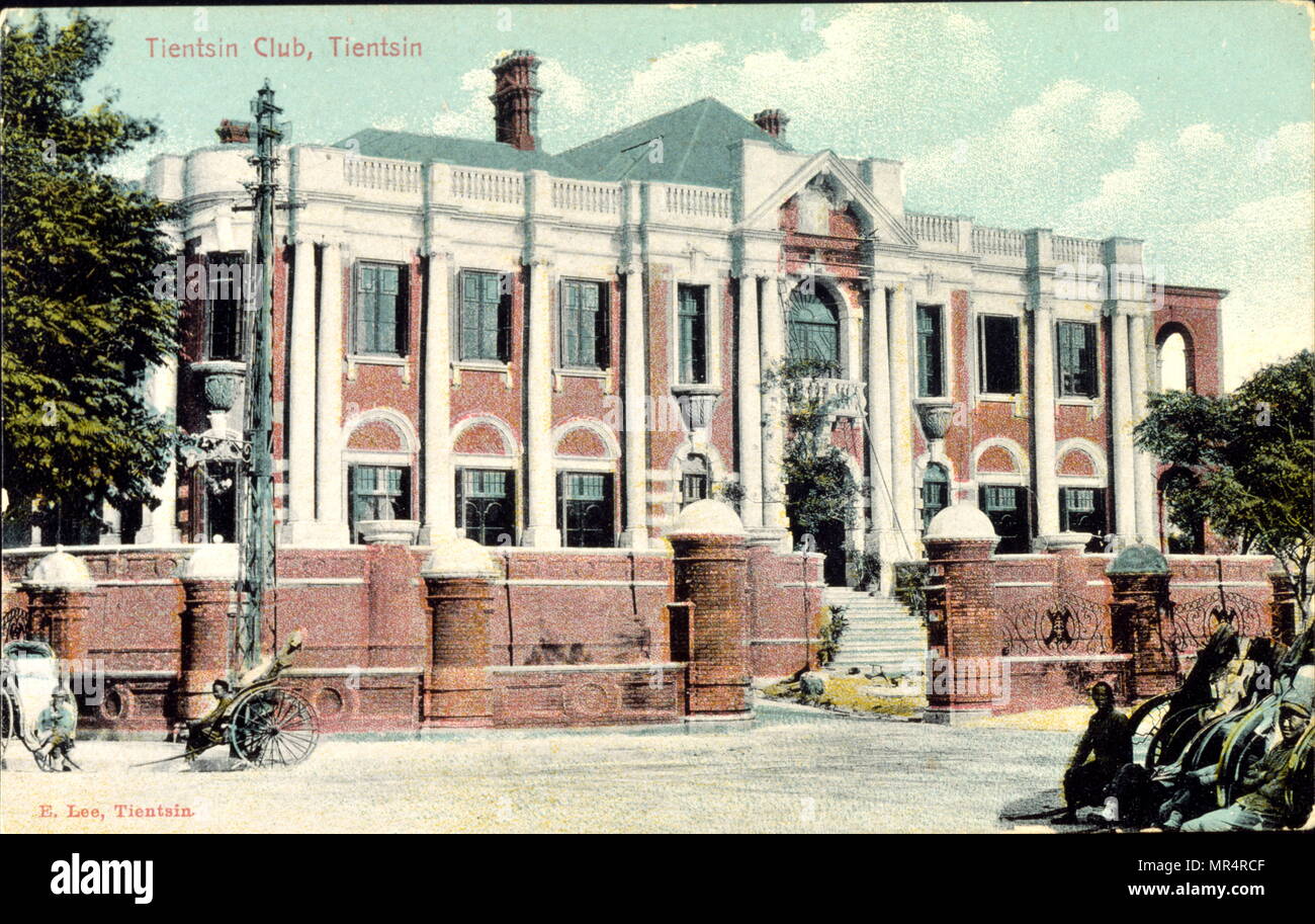 Tientsin Club, Tientsin China. postcard 1900 Stock Photo - Alamy