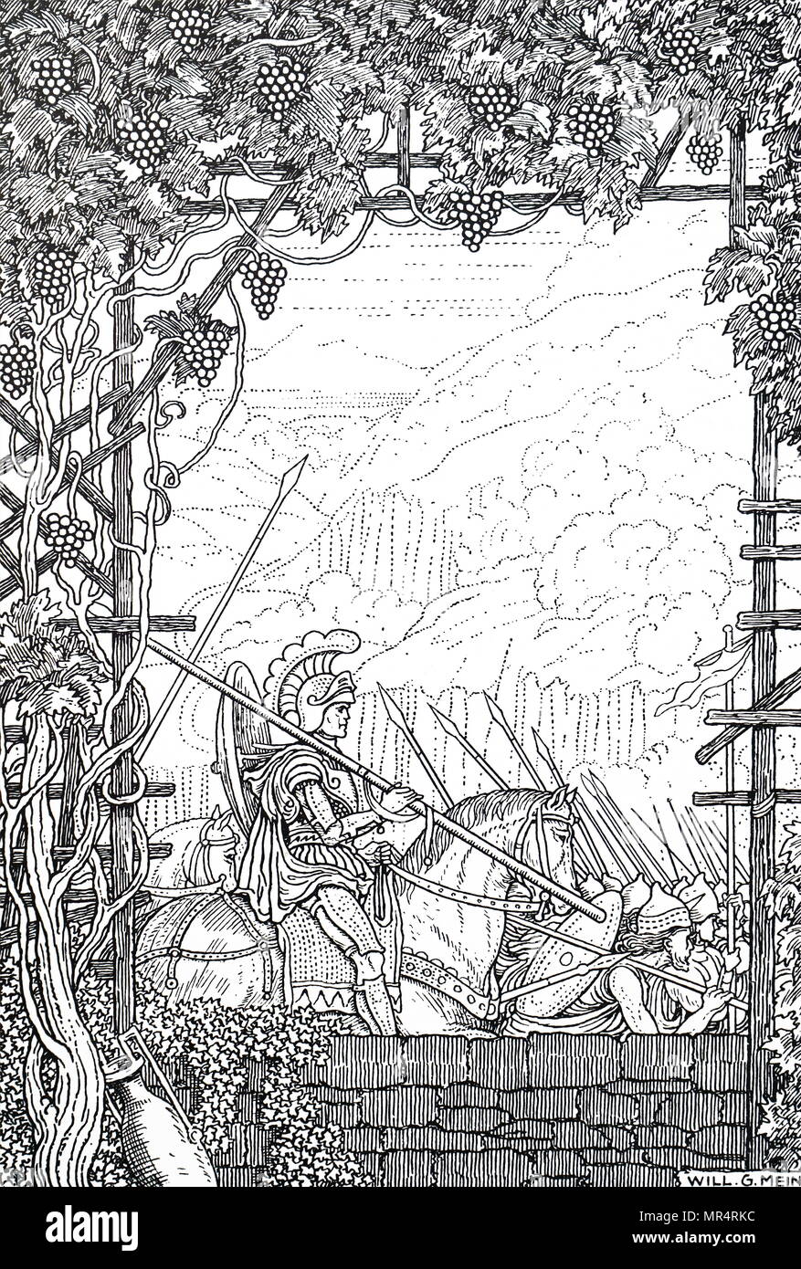 Engraving depicting Brasidas, the most distinguished Spartan officer ...