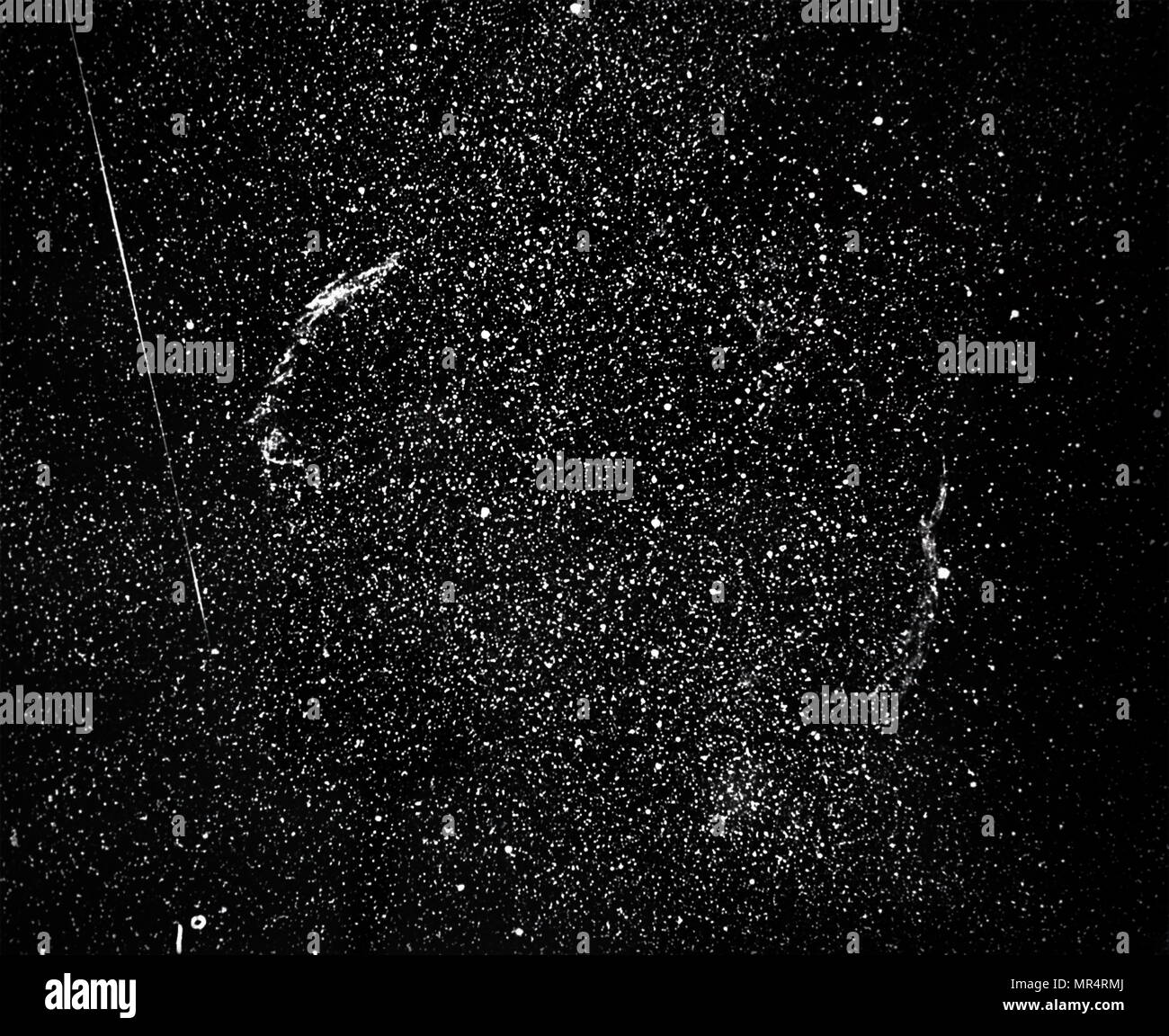 Photograph of the filamentary nebulae in Cygnus (NGC 6960 & 6962 ...