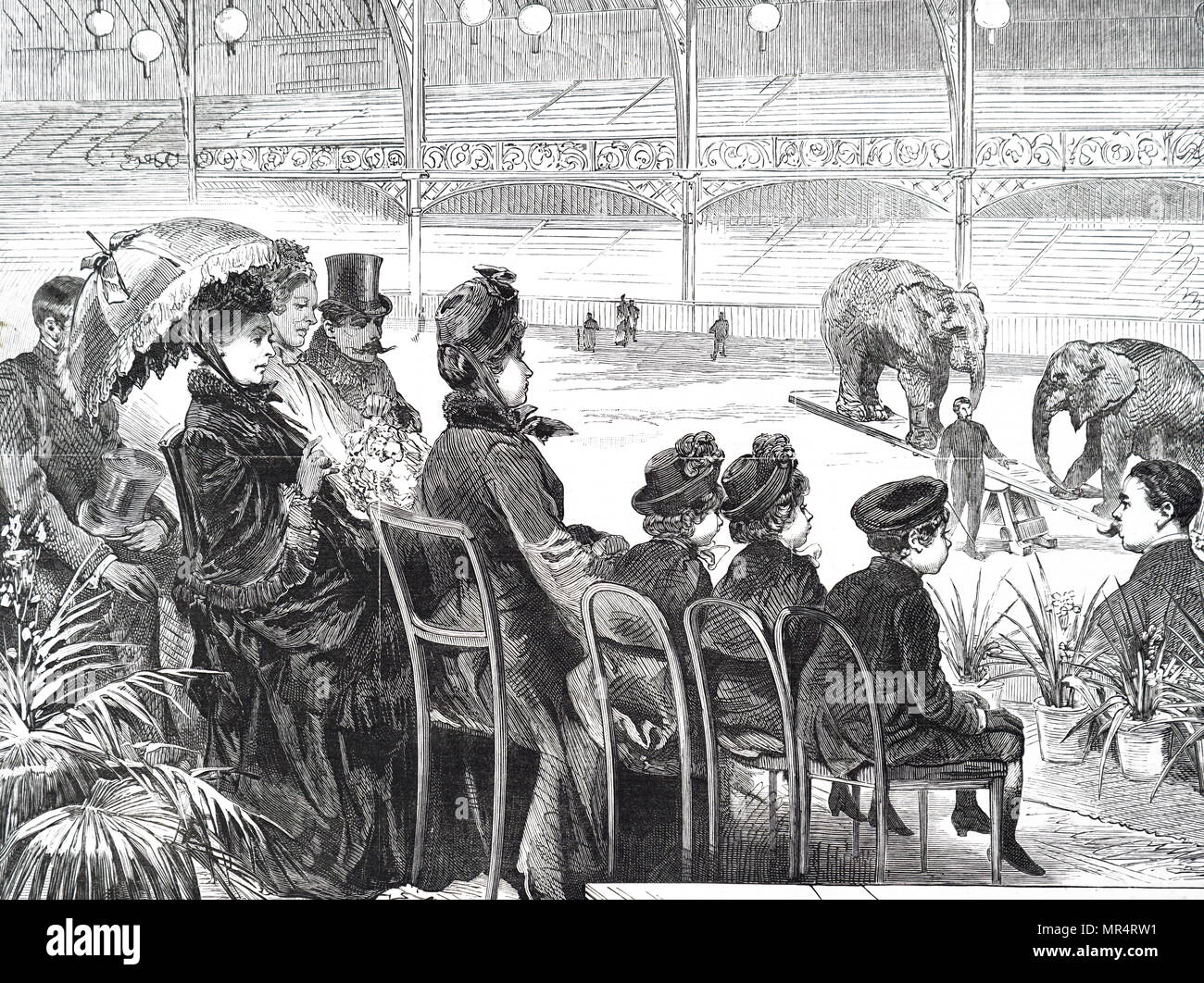 Engraving depicting Queen Victoria taking three of her grandchildren to ...