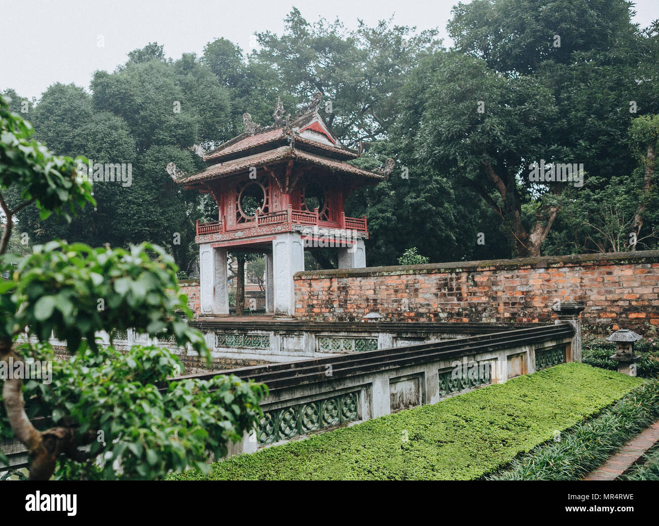 architecture of traditional ancient building in Hanoi, Vietnam Stock ...