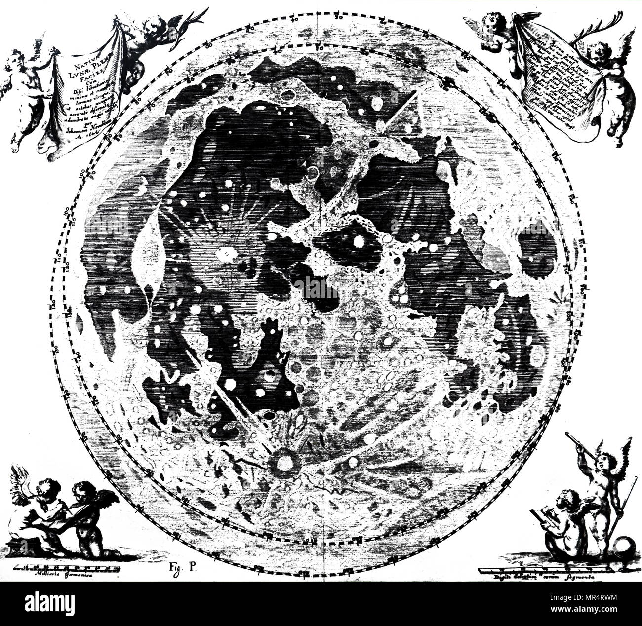 Chart of the Moon showing liberations and features under vertical ...