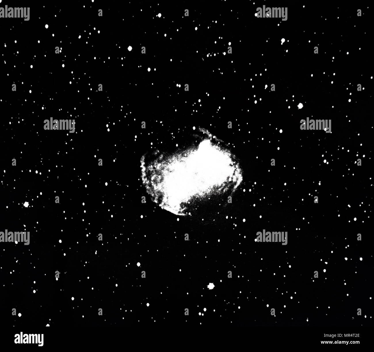 Photograph of a dumb-bell nebula (NGC 6853) in the constellation of ...