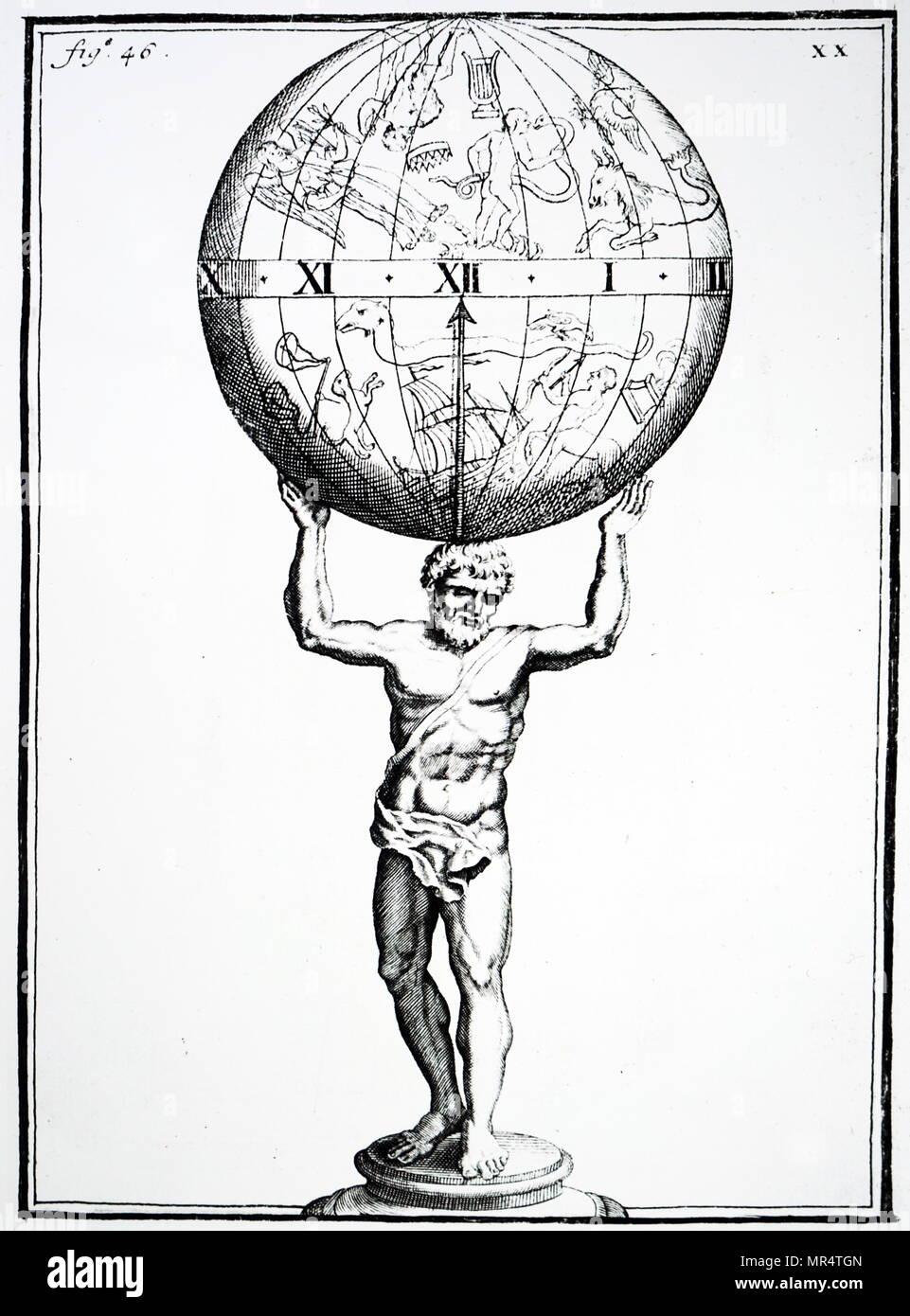 Original Sculpture Globe With Atlas