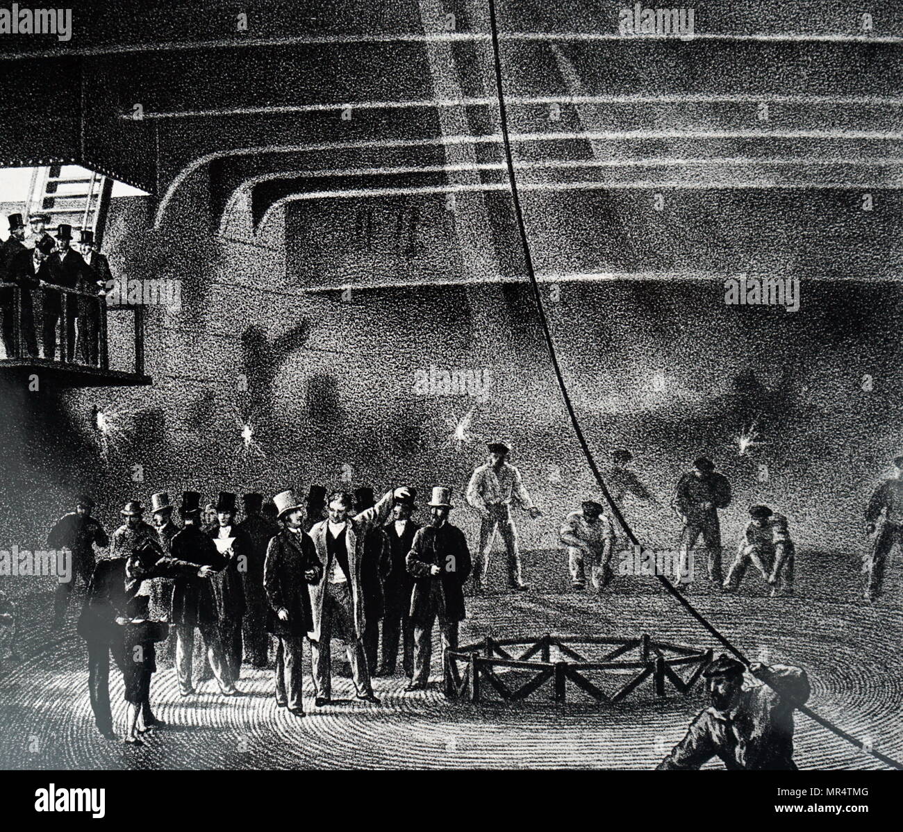 Print depicting Edward VII (1841-1910) watching the loading of the ...
