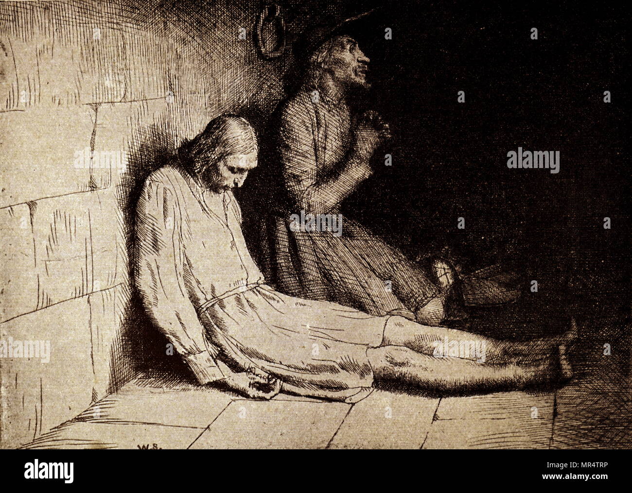 Illustration depicting John Bunyan (1628-1688) an English writer and ...