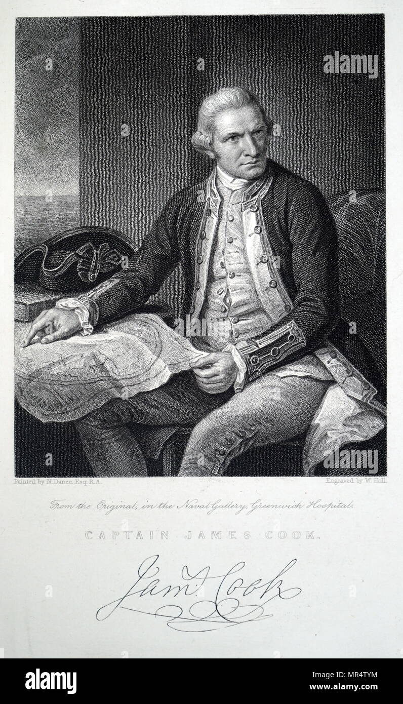 Captain james cook engraving hi-res stock photography and images - Alamy