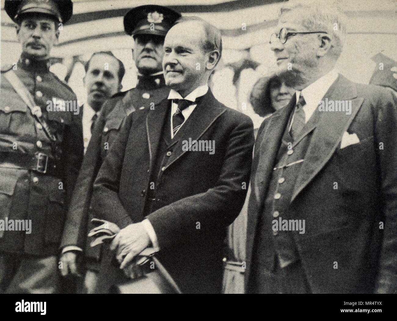 Photograph of President Calvin Coolidge being greeted by General ...