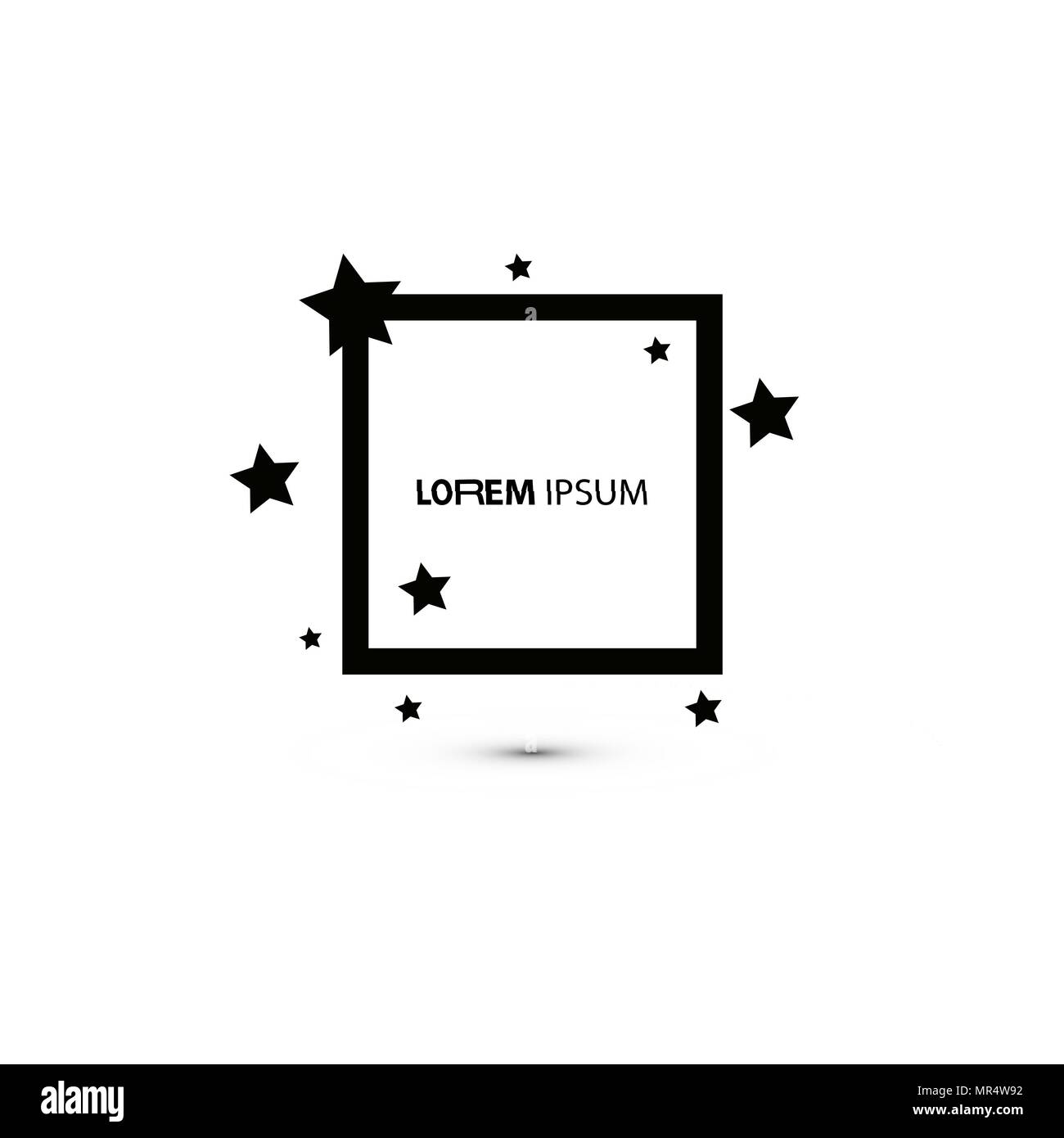 Vector square frames set. Geometric shapes with stars, Glow Design for ...