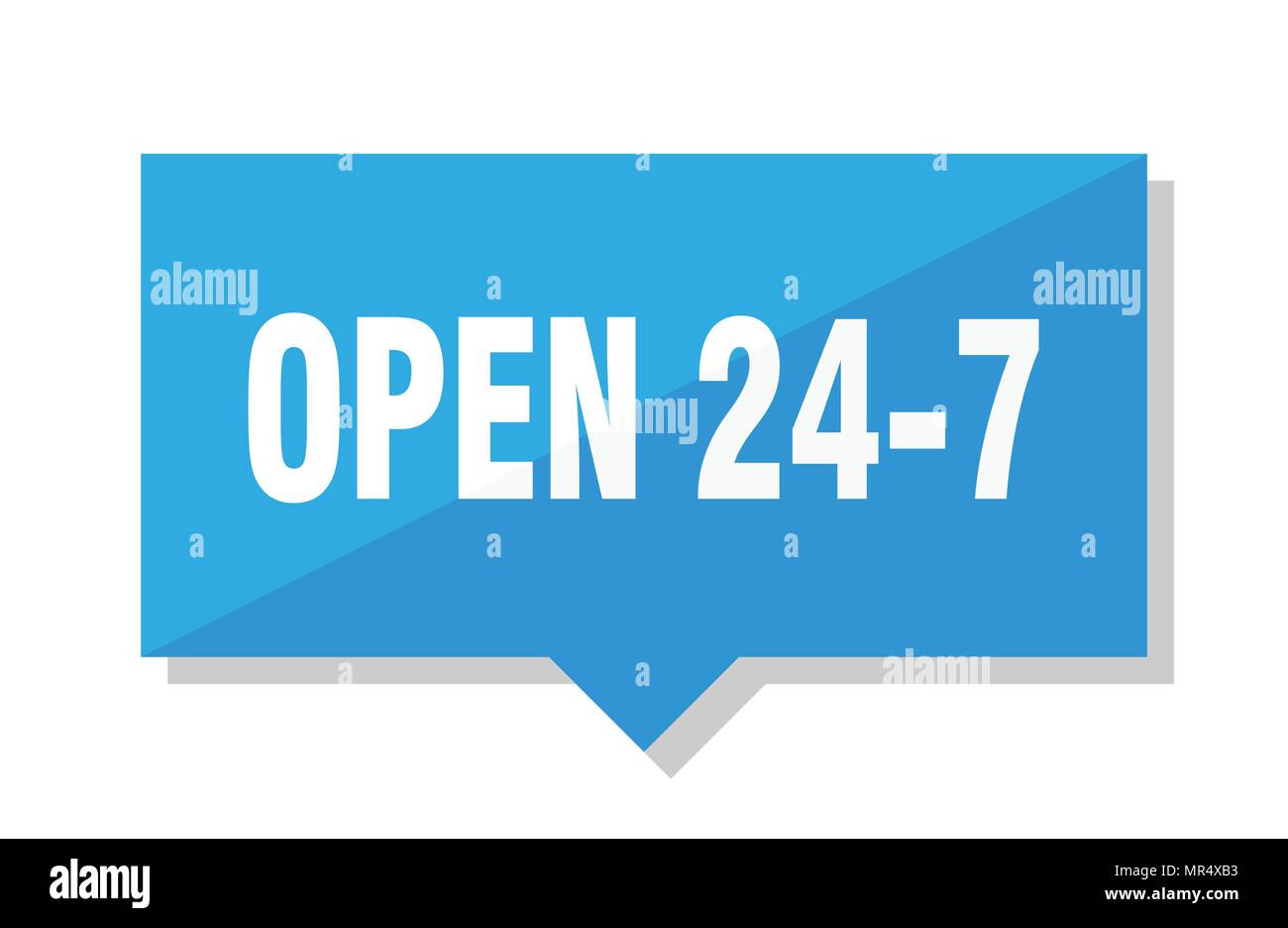 open 24 7 blue square price tag Stock Vector Image & Art - Alamy