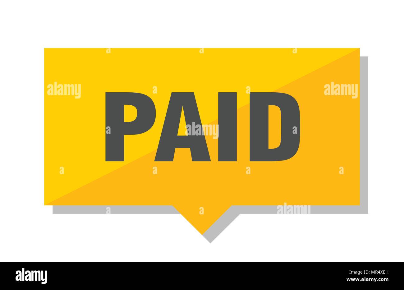 paid yellow square price tag Stock Vector Image & Art - Alamy
