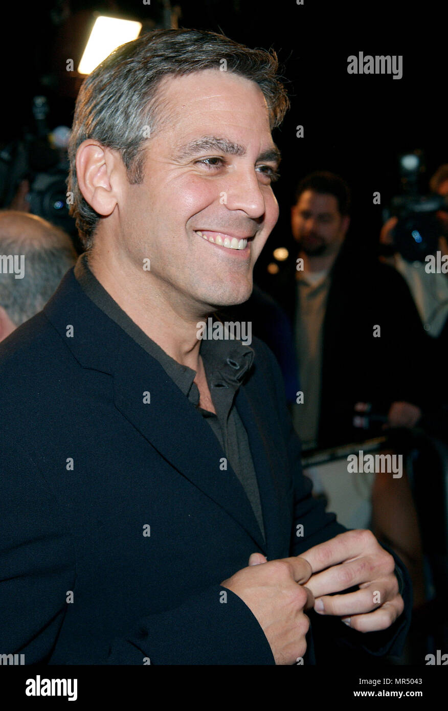 George Clooney arriving at the Solaris Premiere at the Pacific Cinerama ...