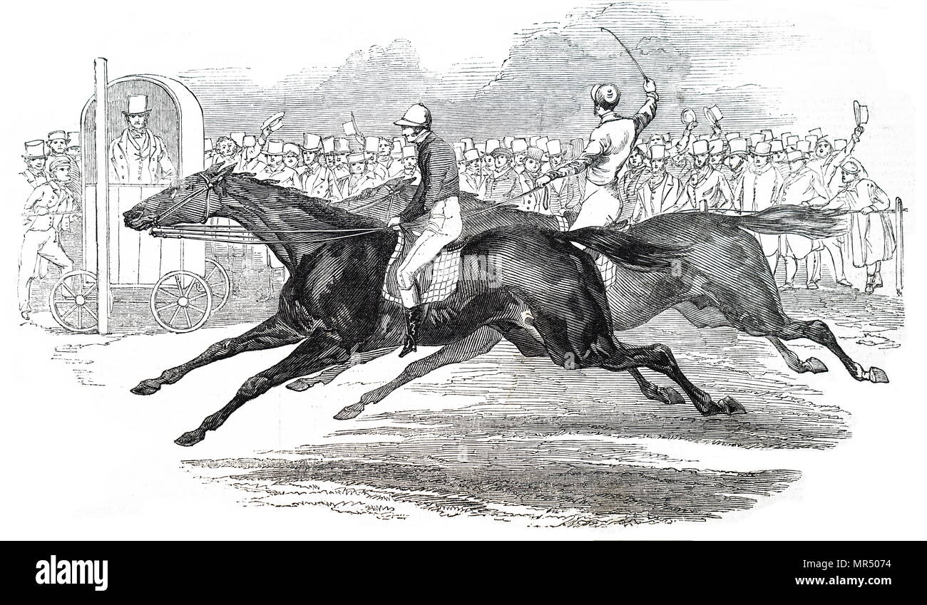 Illustration depicting a winning racehorse called 'Ugly Buck'. Dated ...