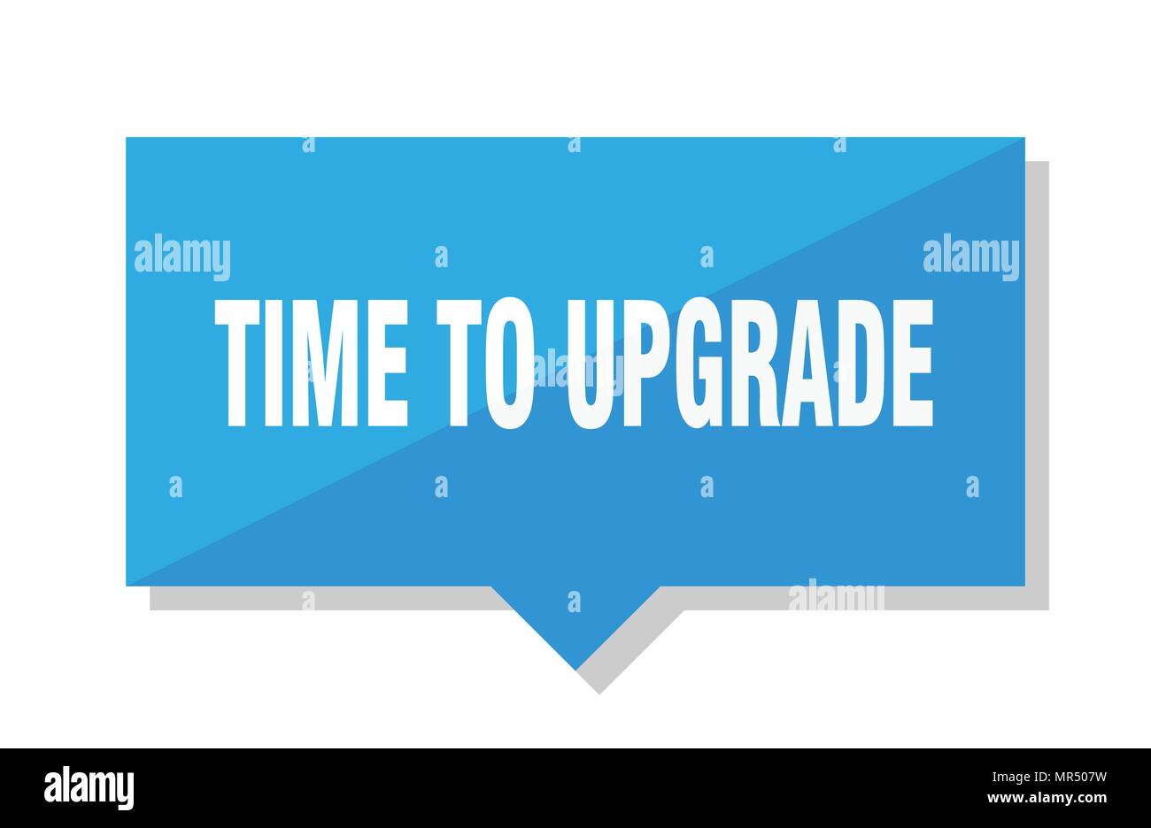 time to upgrade blue square price tag Stock Vector Image & Art - Alamy