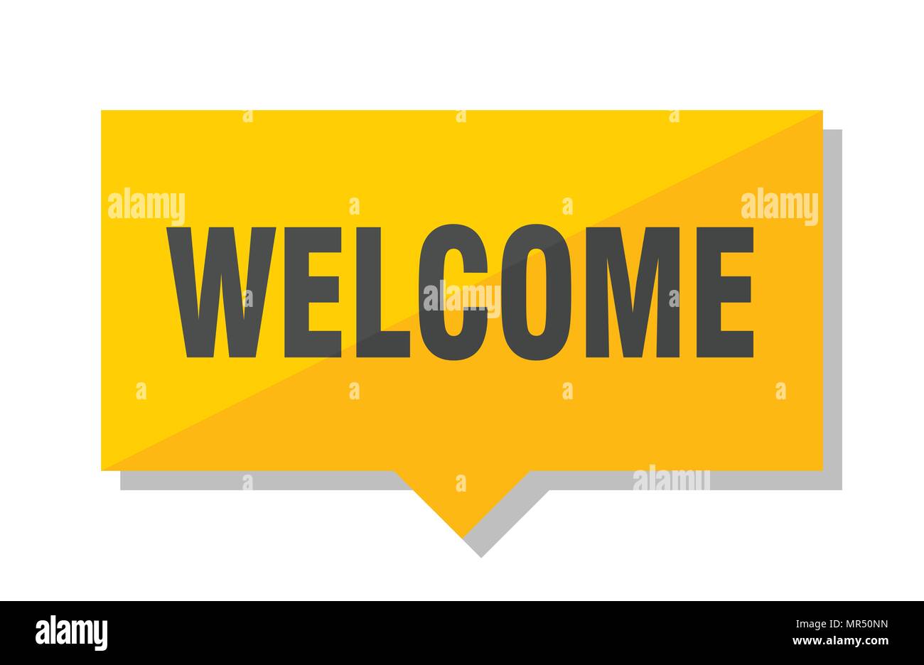 welcome yellow square price tag Stock Vector Image & Art - Alamy