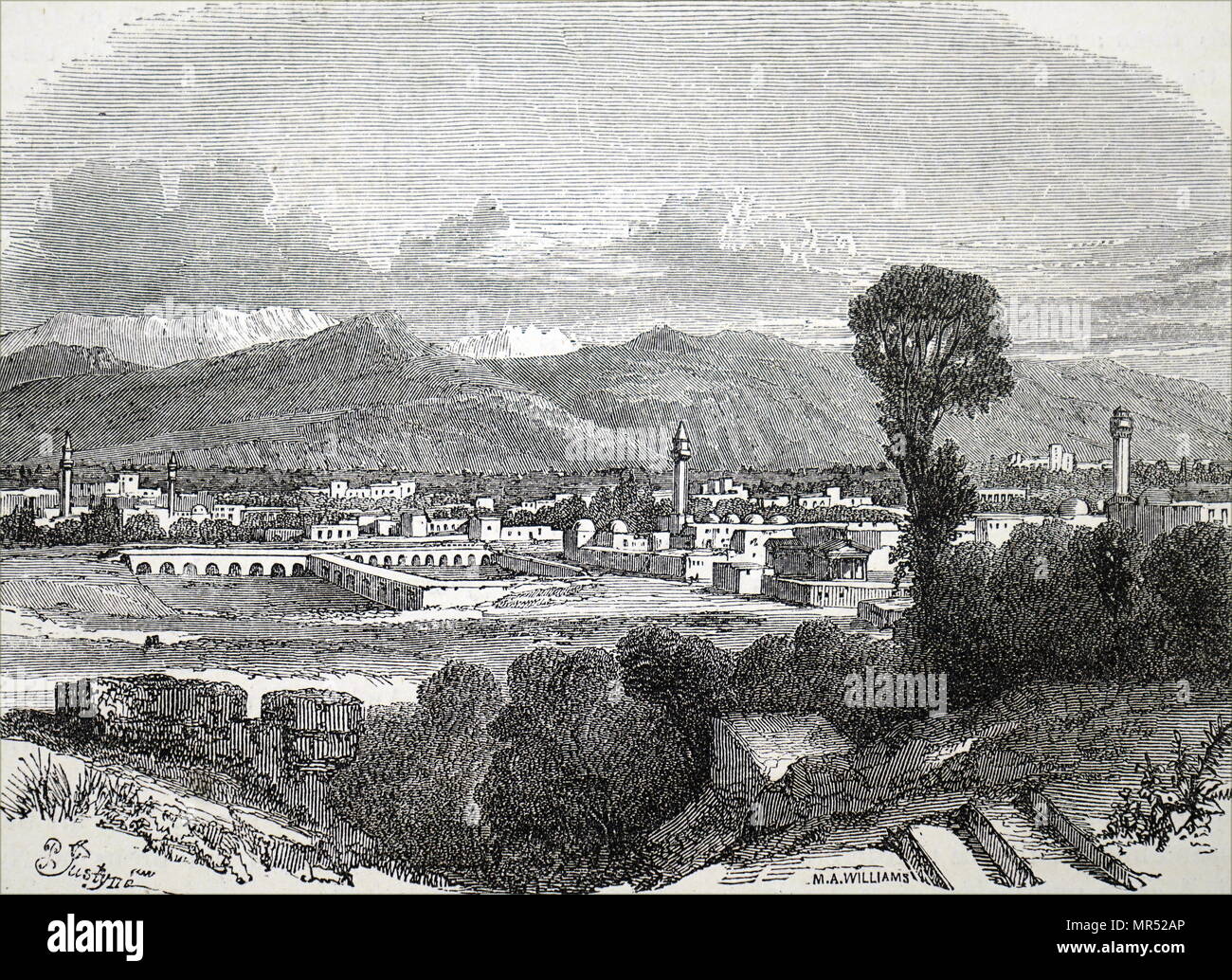 Illustration depicting a view of Tarsus, a historical city in south ...