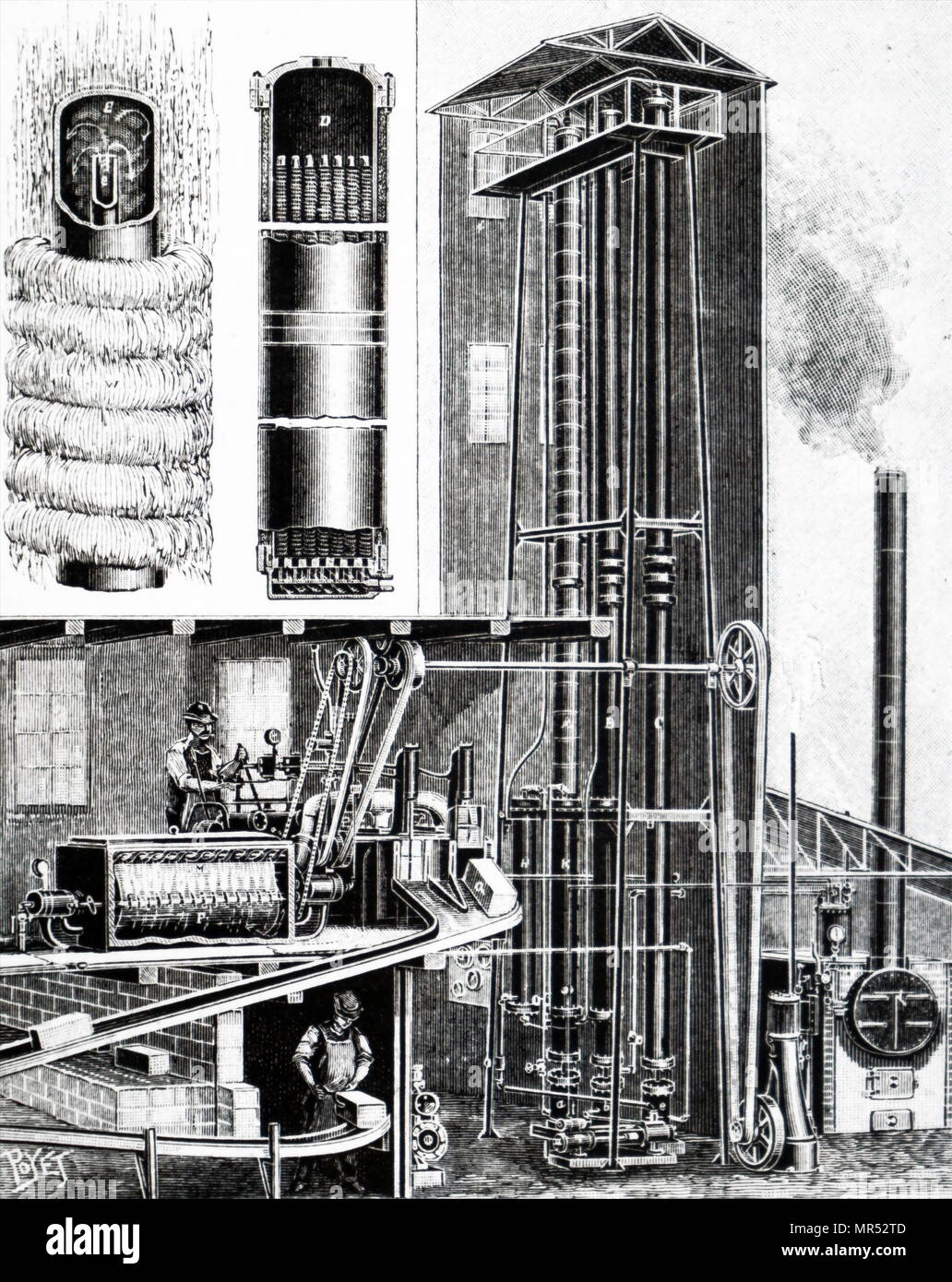 Illustration depicting the storeroom of an ice merchant's workshop in ...