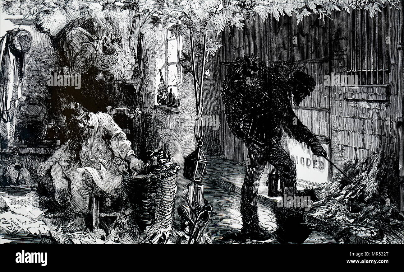 Engraving depicting a French rag picker. Dated 19th century Stock Photo ...