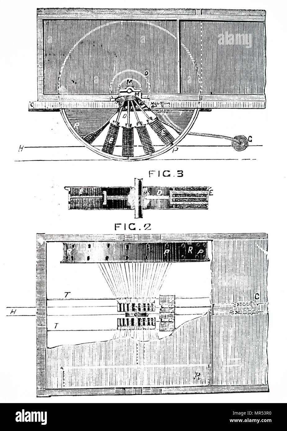 Diagram of an electric locomotive. Electric power was picked up via the ...