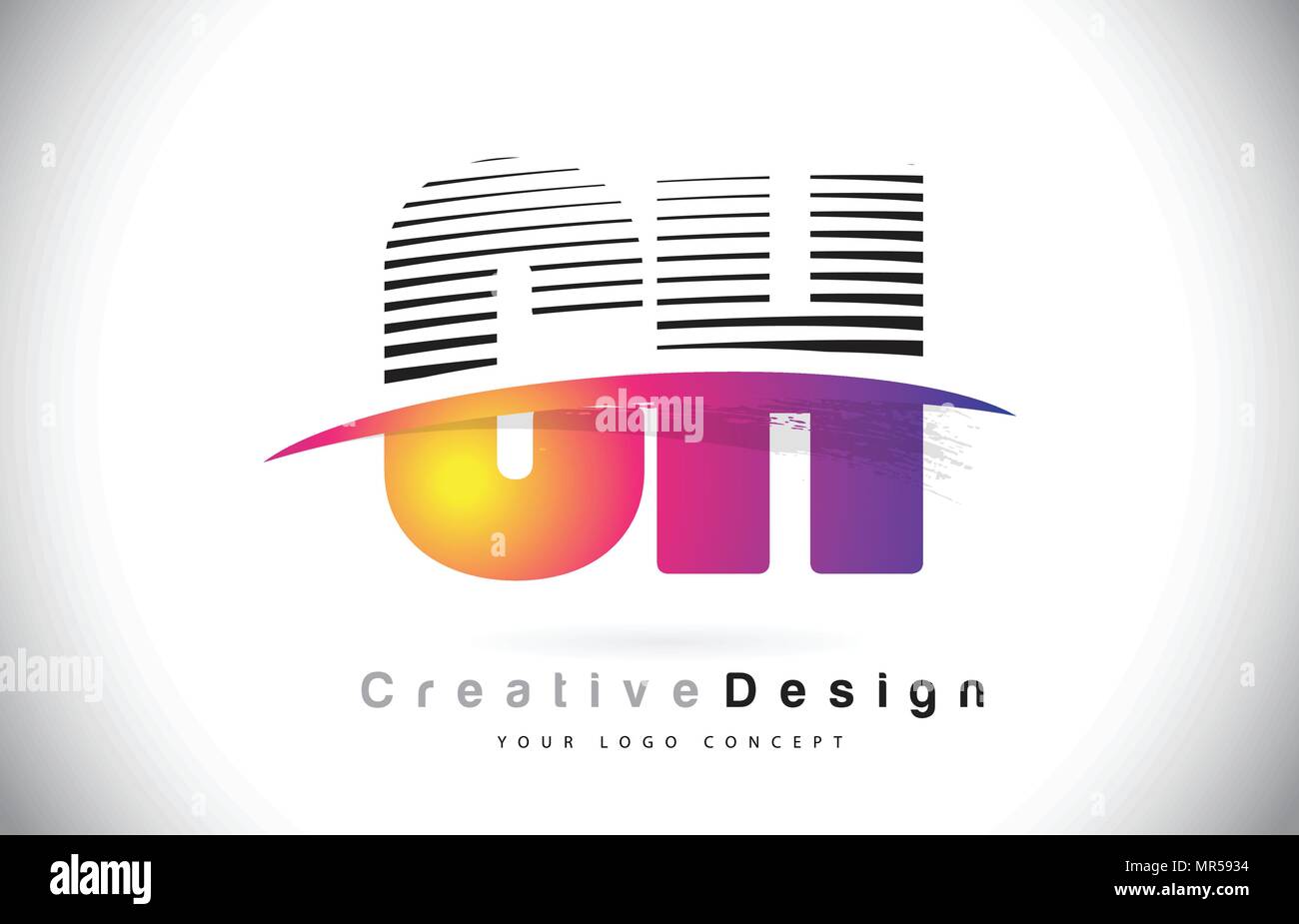 CH C H Letter Logo Design With Creative Lines and Swosh in Purple Brush ...