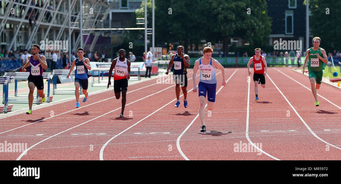 Loughborough, England, 20th, May, 2018. Charlie Dobson competing in the ...