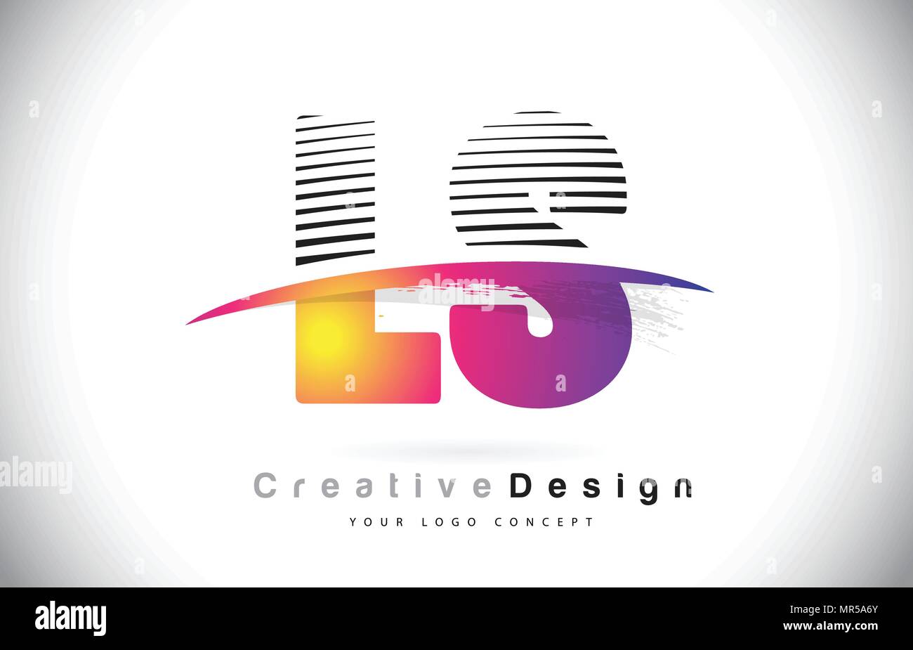 LS L S Letter Logo Design With Creative Lines and Swosh in Purple Brush ...